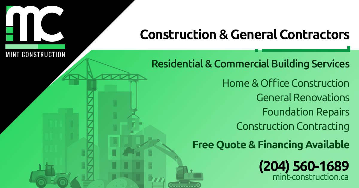 Mint Construction | Construction Contractors in Winnipeg